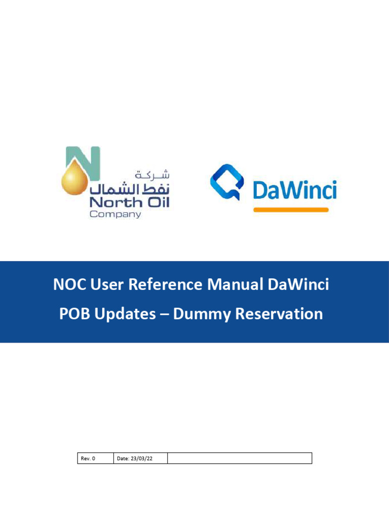 DaWinci Guide - Dummy Reservations Only | PDF