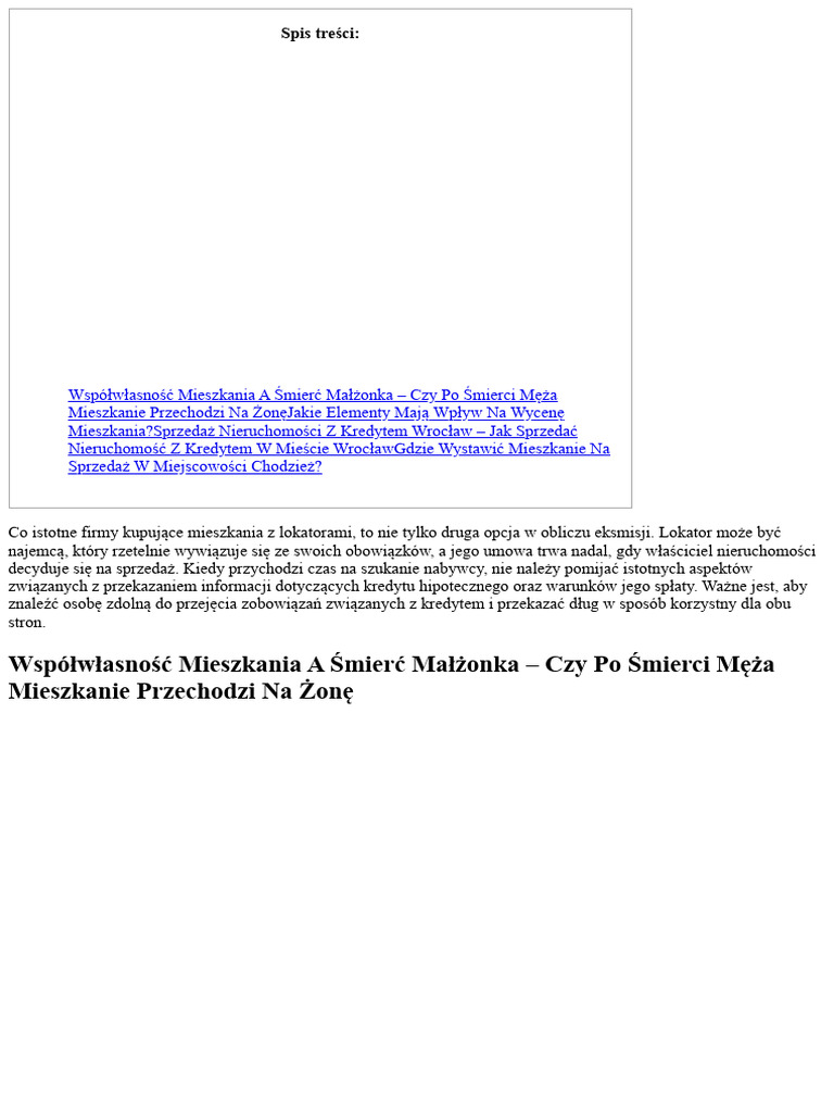 Skup Nieruchomości Warszawa Za Gotówkę 139074 | PDF