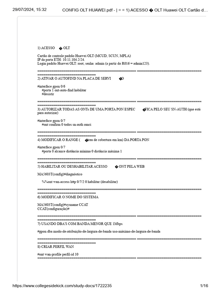 config-olt-huawei-pdf-1-acesso-olt-huawei-olt-cart-o-de-controle