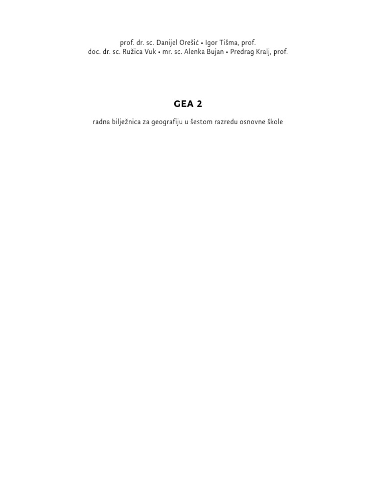 Gea 2 Radna Bilježnica - Rješenja | PDF