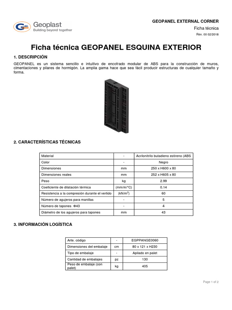 Ficha Tecnica Encofrados Pet | PDF