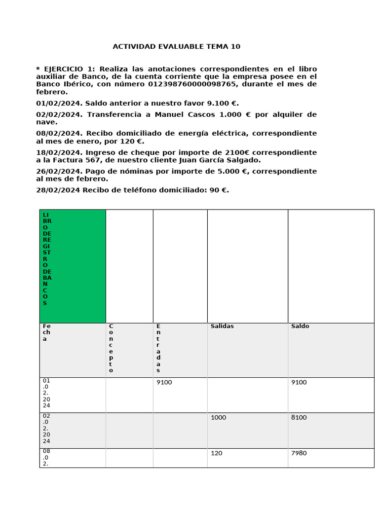 Actividad Evaluable Tema 10 | PDF