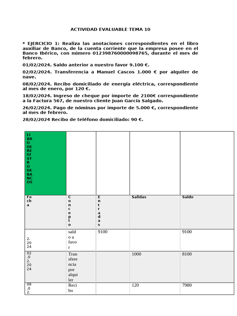 Actividad Evaluable Tema 10 | PDF
