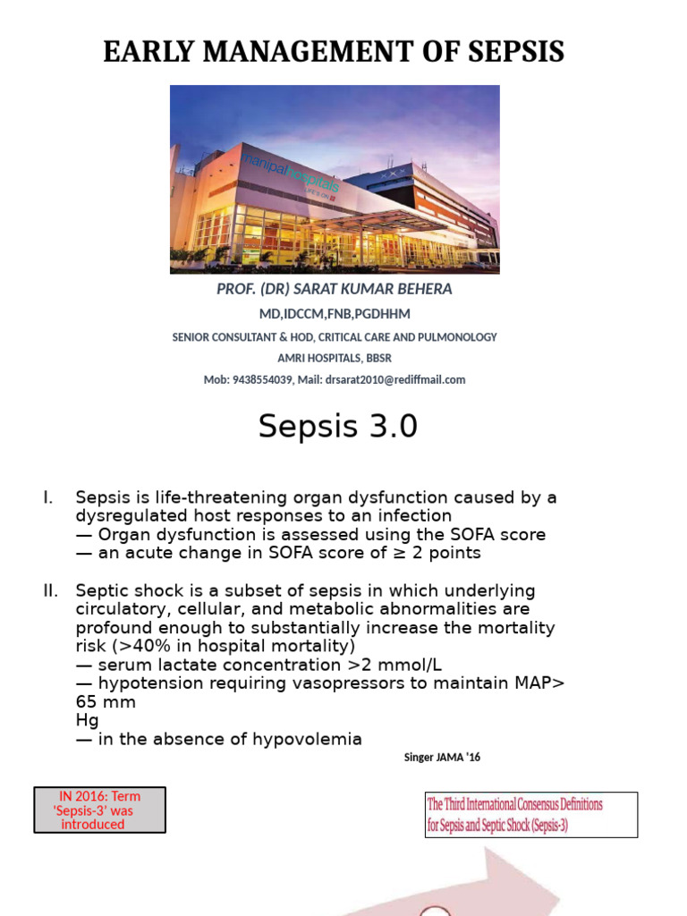 Early Management of Sepsis | PDF