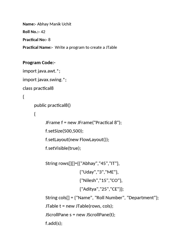 Practical 8 AJP | PDF