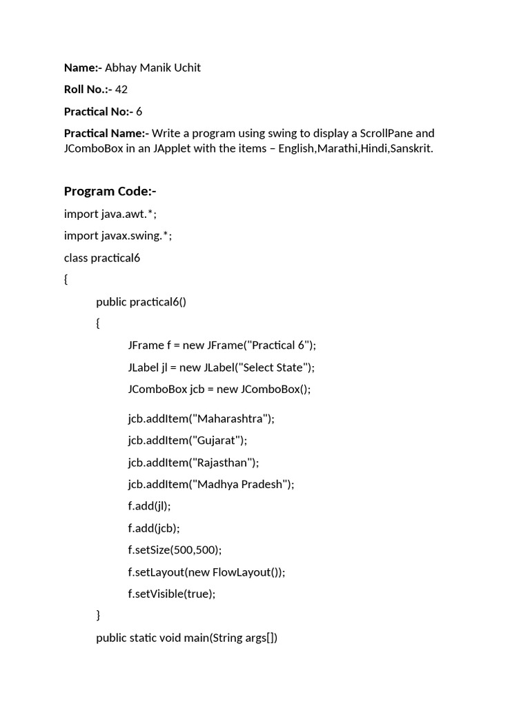 Practical 6 AJP | PDF