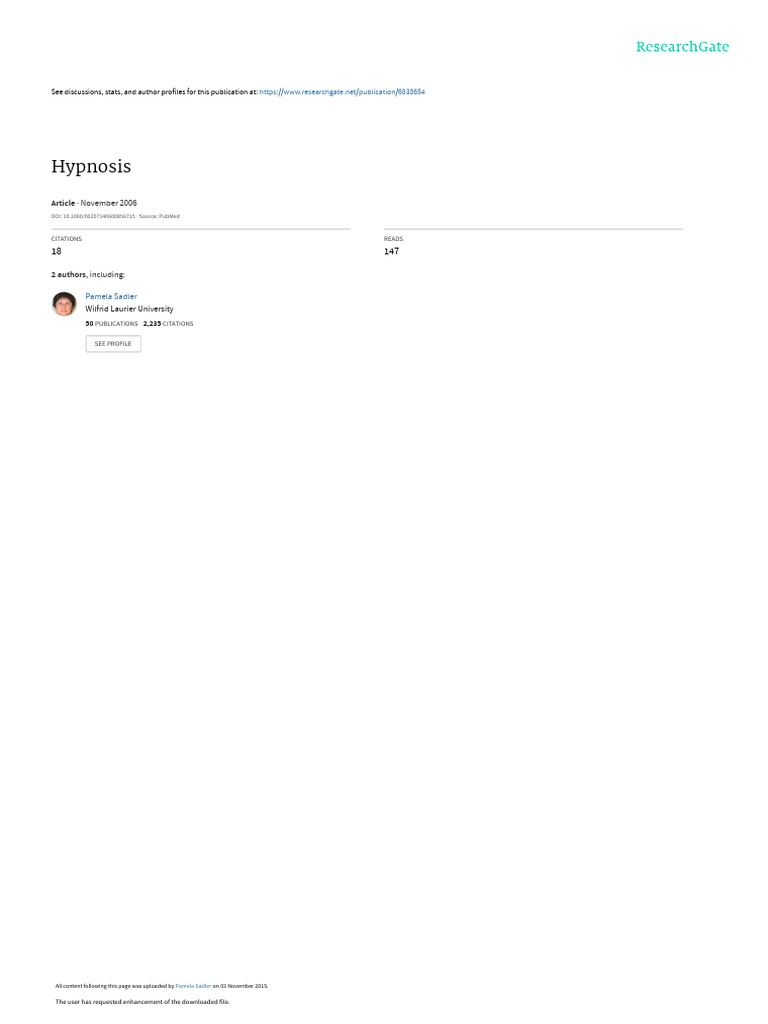 Sadler and Woody 2006 Ijech Vivid Imagery | PDF