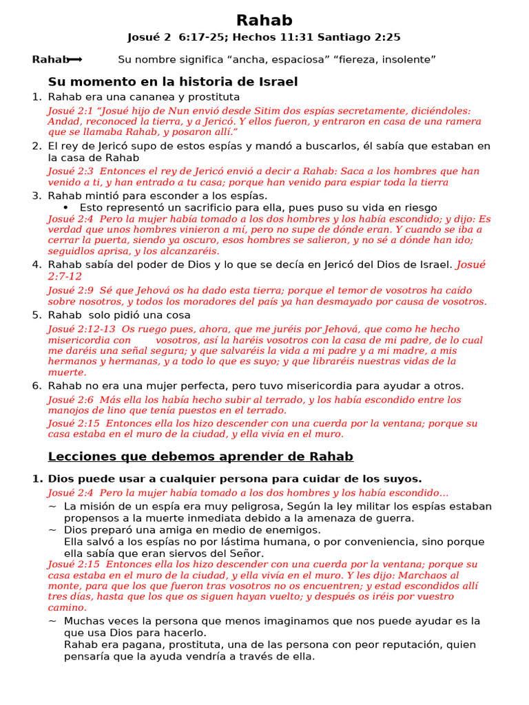 Rahab | PDF | Joshua | Rut (figura bíblica)
