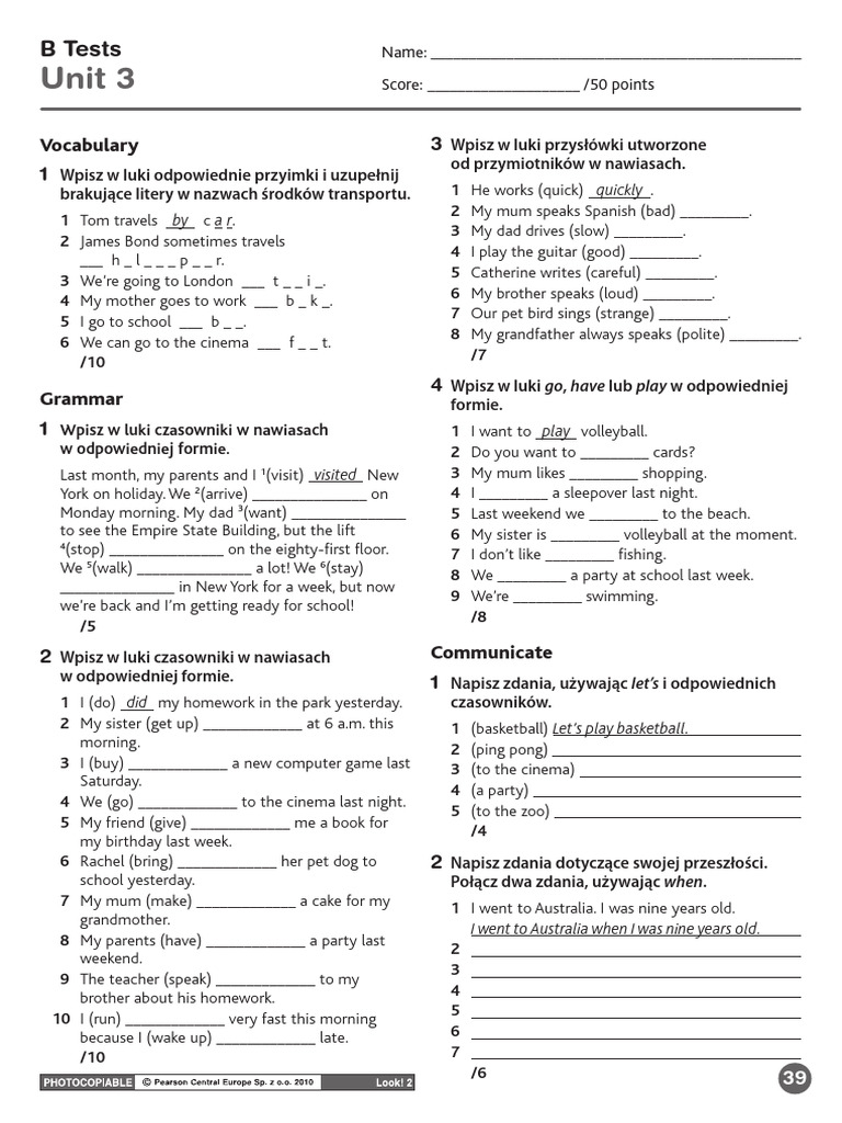 Unit Test 3 B | PDF