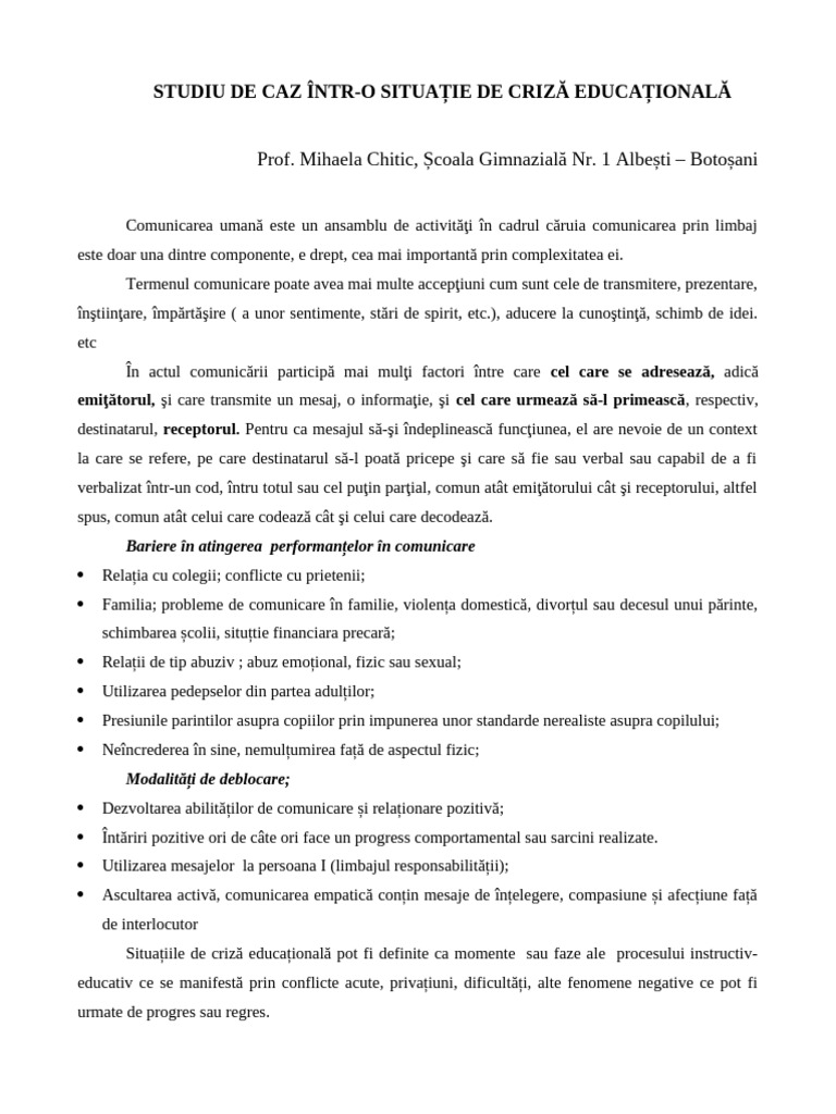 Studiu de Caz Intr | PDF