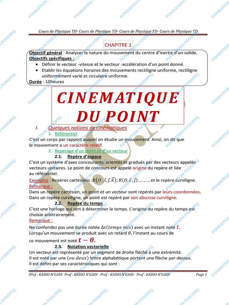COURS DE PHYSIQUES Tle D PDF | PDF