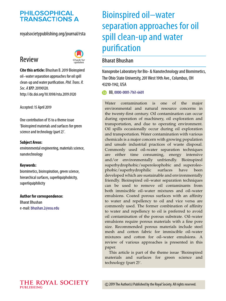 Oil and Water Separation | PDF