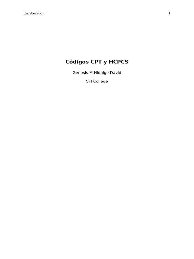 Códigos CPT y HCPCS | PDF