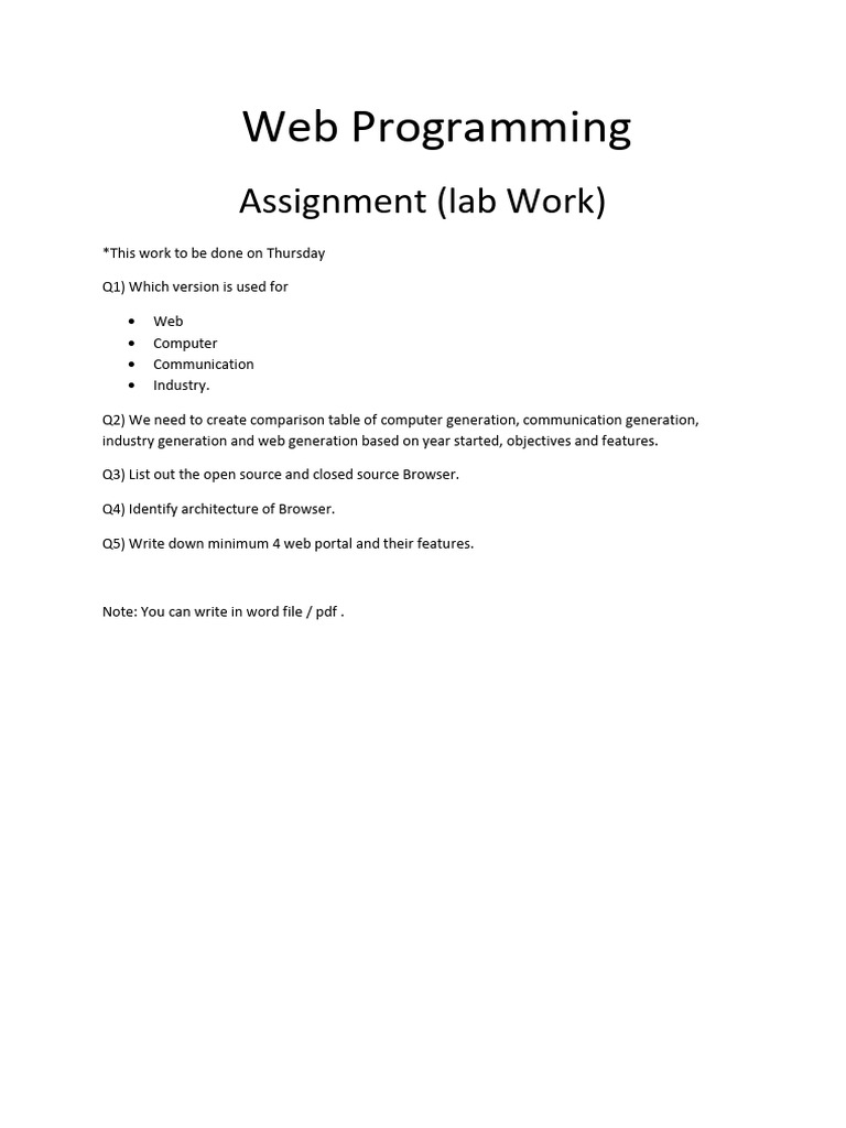 Web Lab Work | PDF