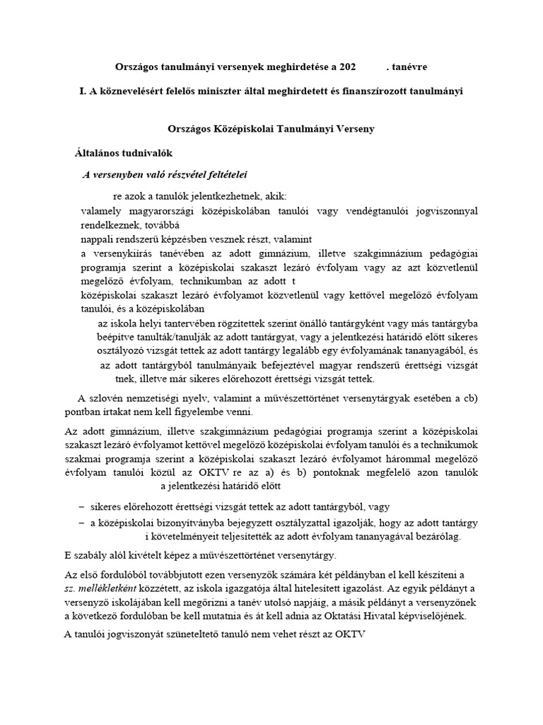 OKTV verseny 2024/25 | PDF