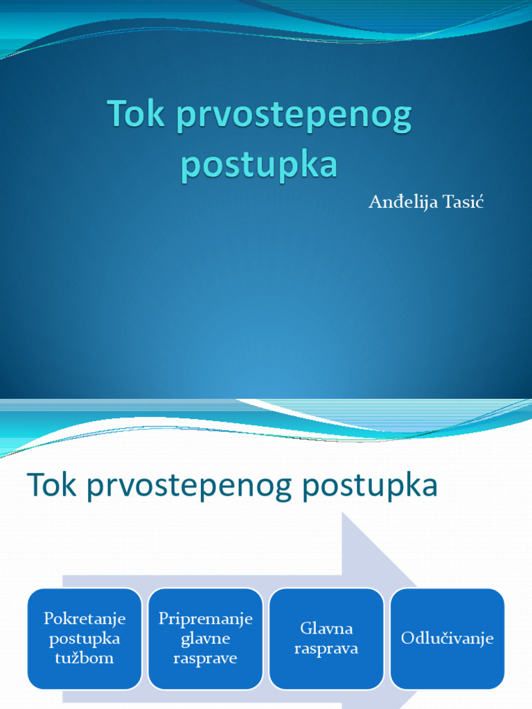 GPP 2020 Tok Prvostepenog Postupka ATasic | PDF