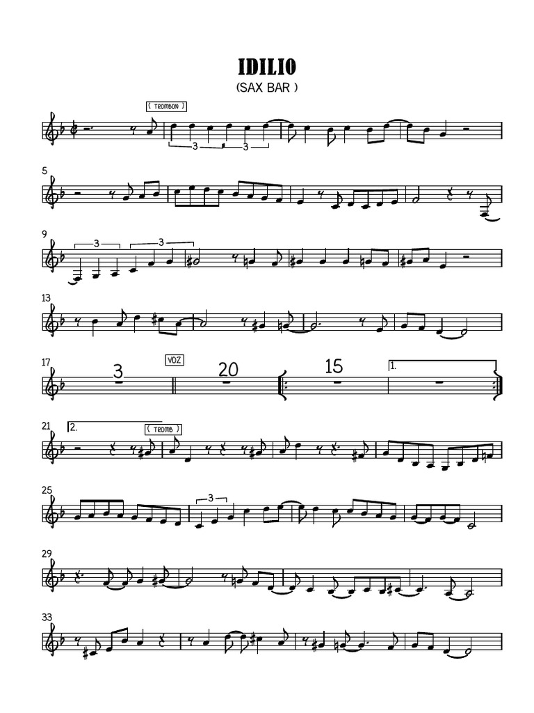 IDILIO Sax Bar - Partitura Completa | PDF
