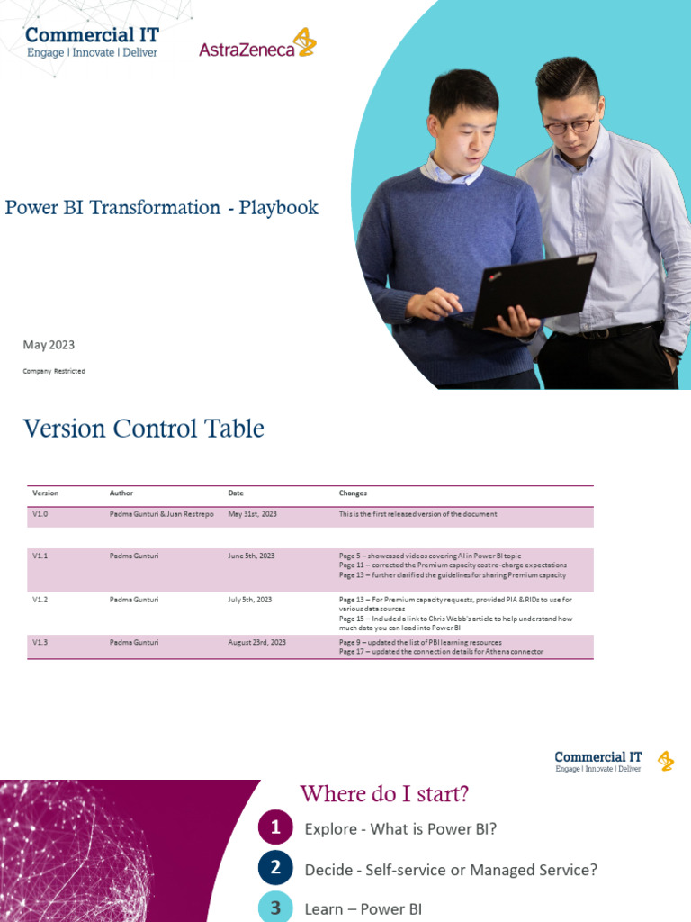Power BI Transformation - Playbook (AZ Commercial) (1) | PDF