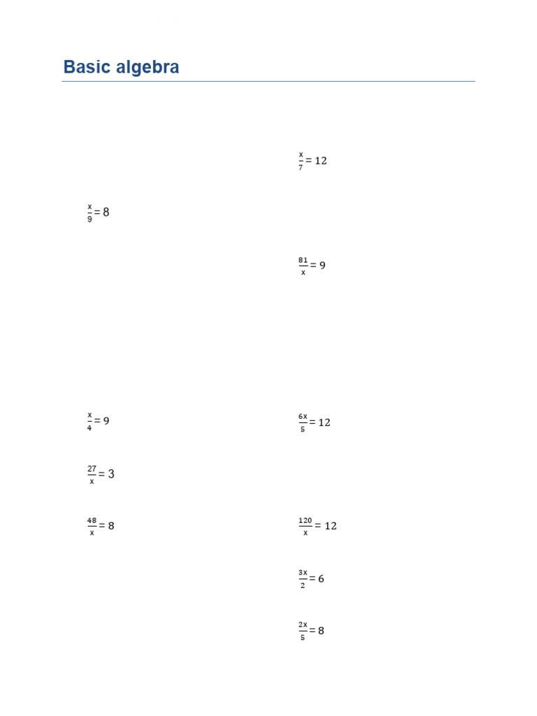 Grade 5 Basic Algebra c1 | PDF | Algebra | Teaching Methods & Materials