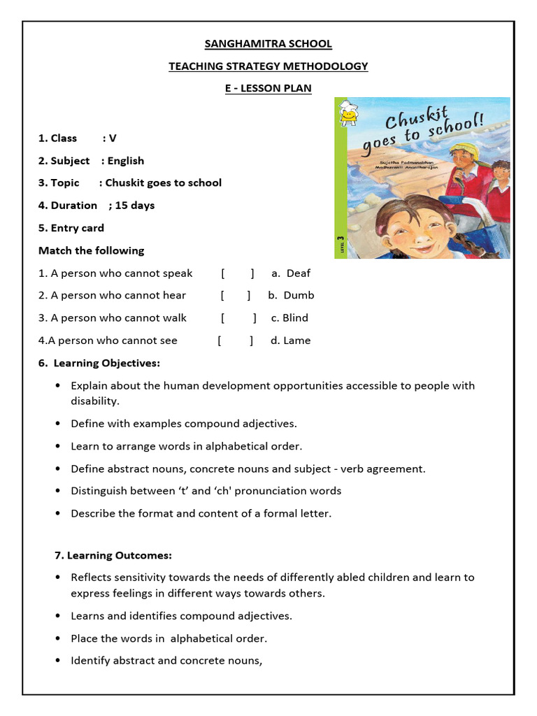 Class 5 Merged Lesson Plans | PDF
