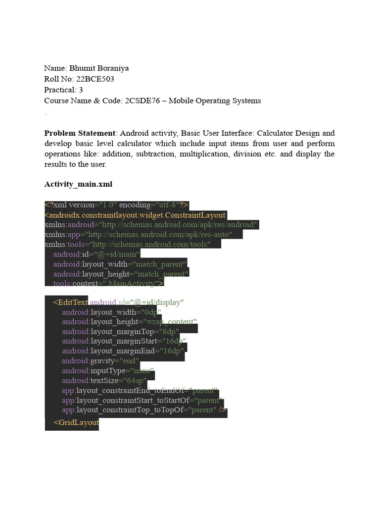 Bhumit Practical 3 | PDF