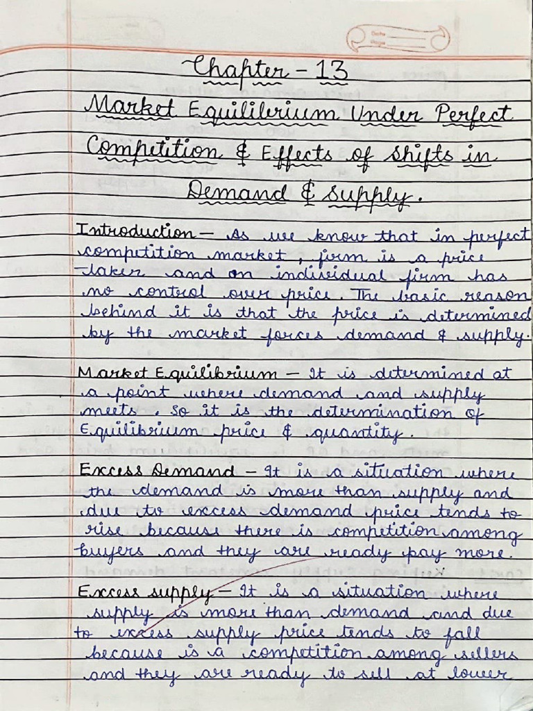Market Equilibrium and Effects of Shifts | PDF