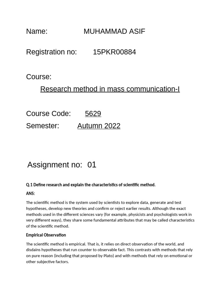 Name: Muhammad Asif Registration No: 15PKR00884 | PDF