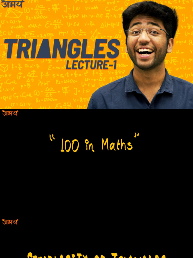 Triangles Lecture 1 - Abhay - Shobhit Nirwan | PDF