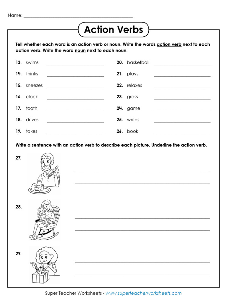 Verbos de acción para niños | PDF