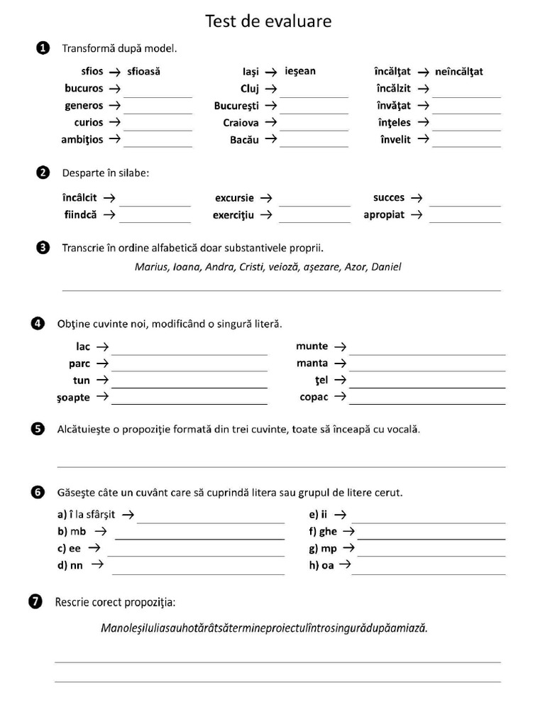 Test Romana | PDF