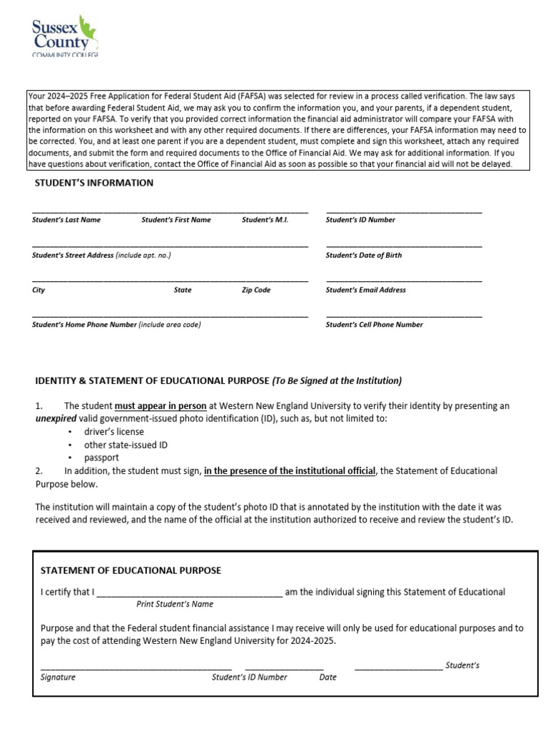2024-25-v4-verification-worksheet (1) | PDF