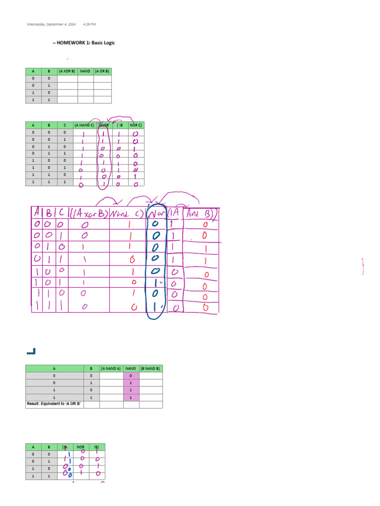 CSC 1500 - HOMEWORK 1 Basic Logic | PDF