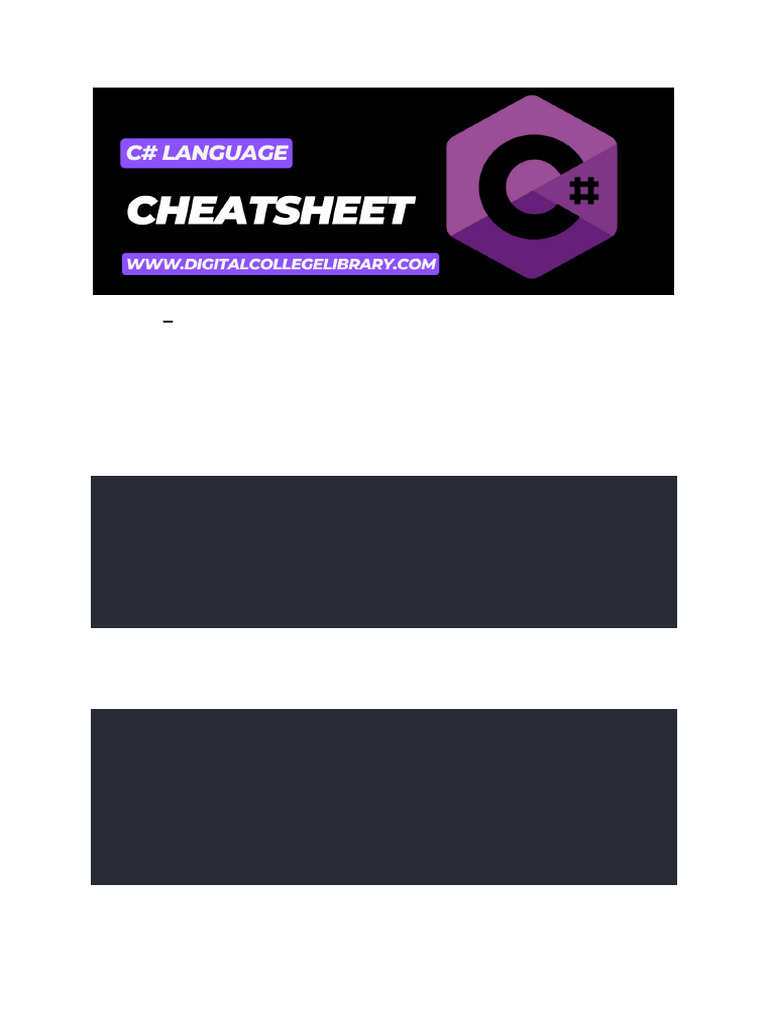 C Cheat Sheet | PDF