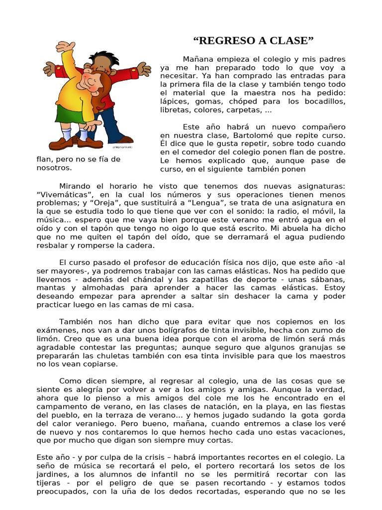 Regreso A Clase | PDF