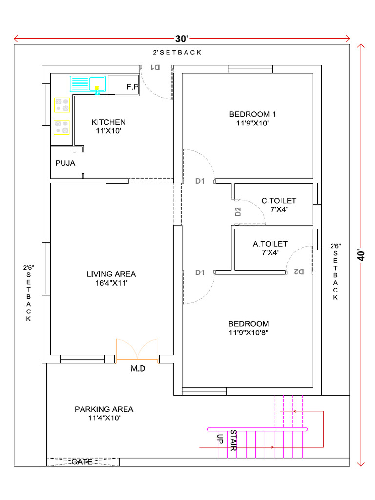 North 30x40 Plan | PDF