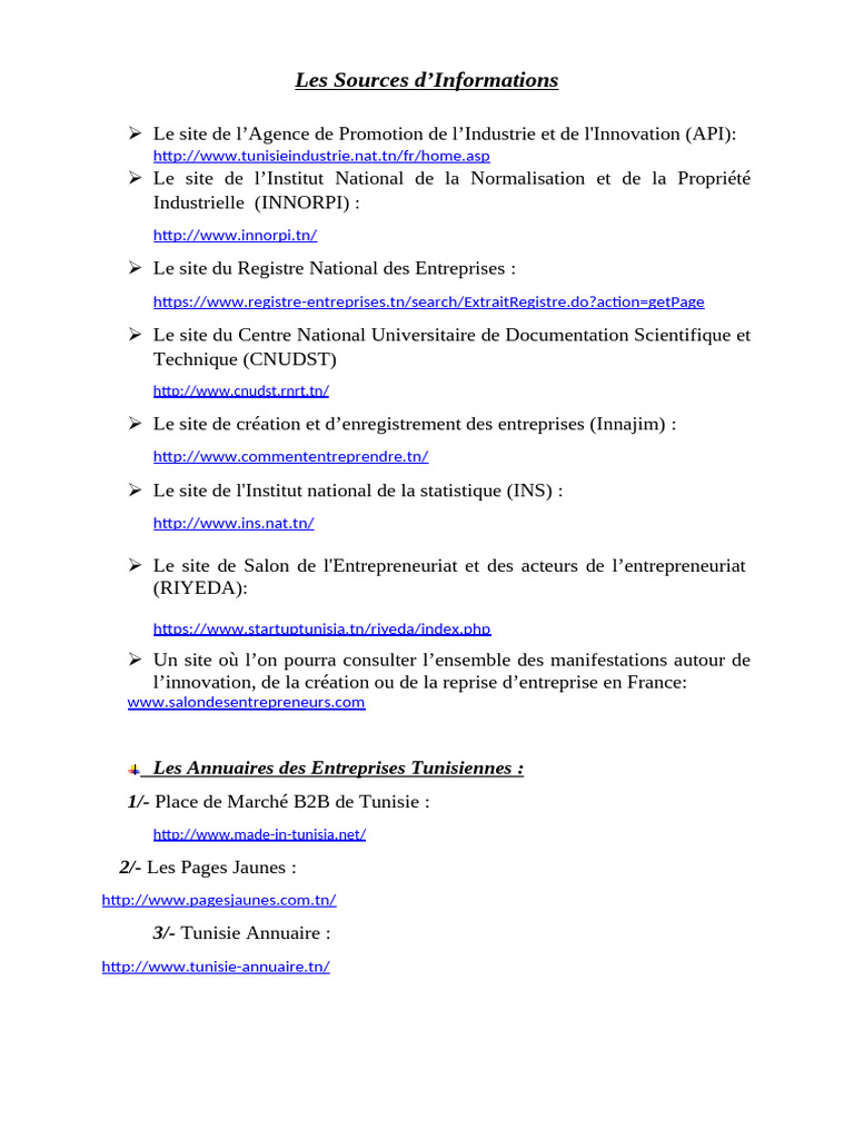 Les Sources D Informations | PDF
