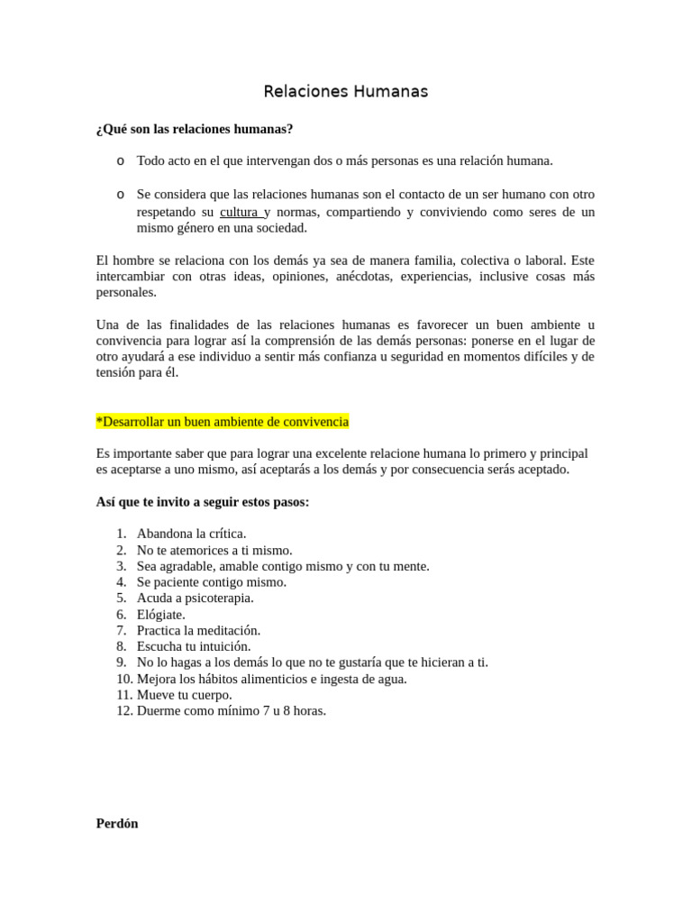 Relaciones Humanas | PDF