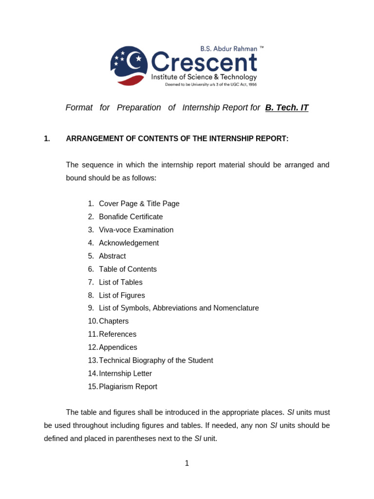 PROFORMA - B.Tech. IT - Internship Report - 2023 | PDF