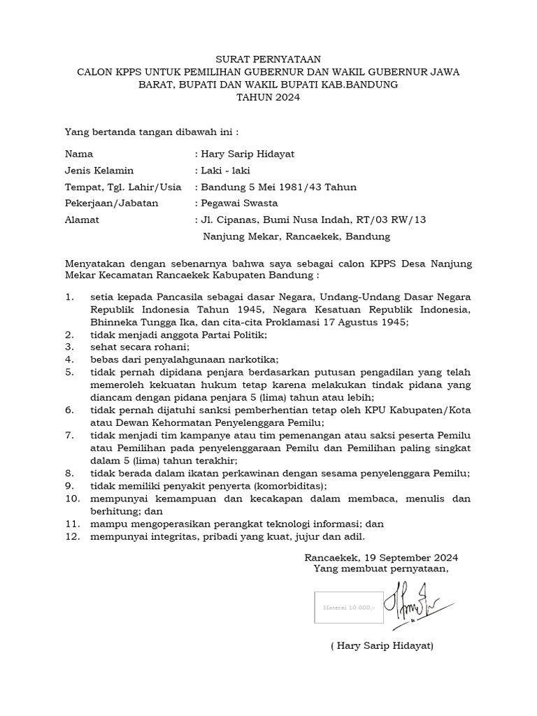 form pendaftaran kpps 2 | PDF