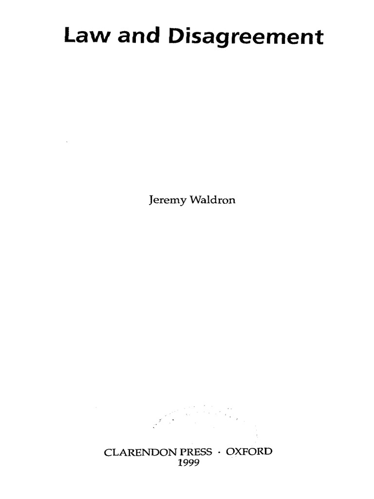 Waldron, Law and Disagreement | PDF