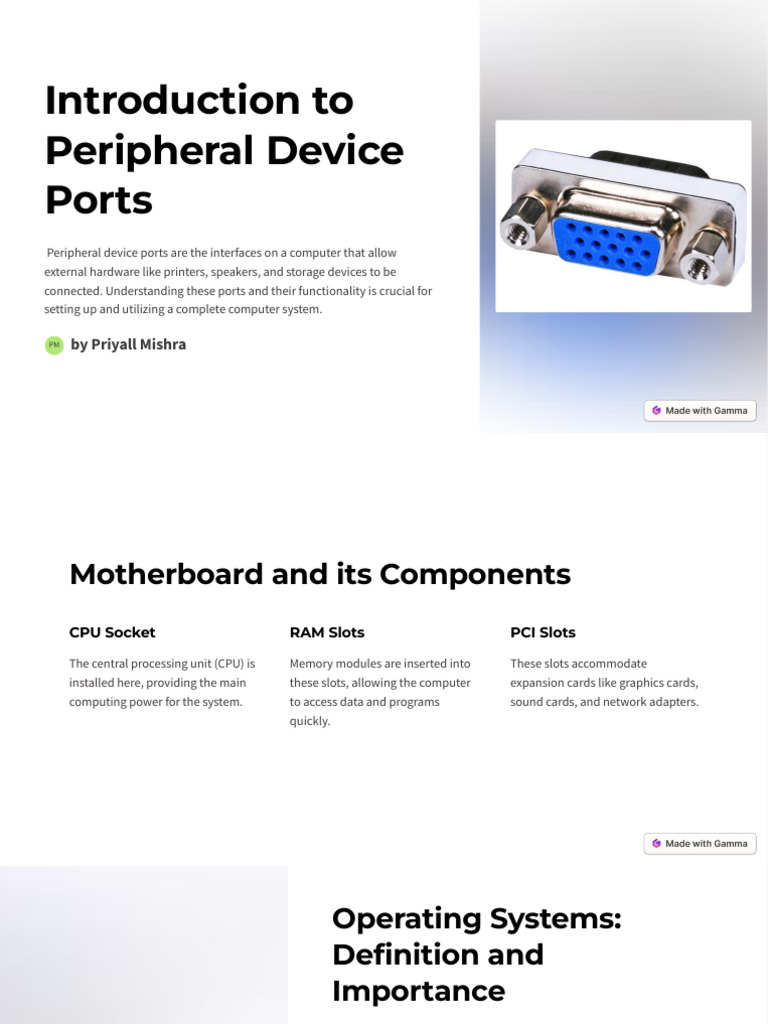 Introduction To Peripheral Device Ports | PDF
