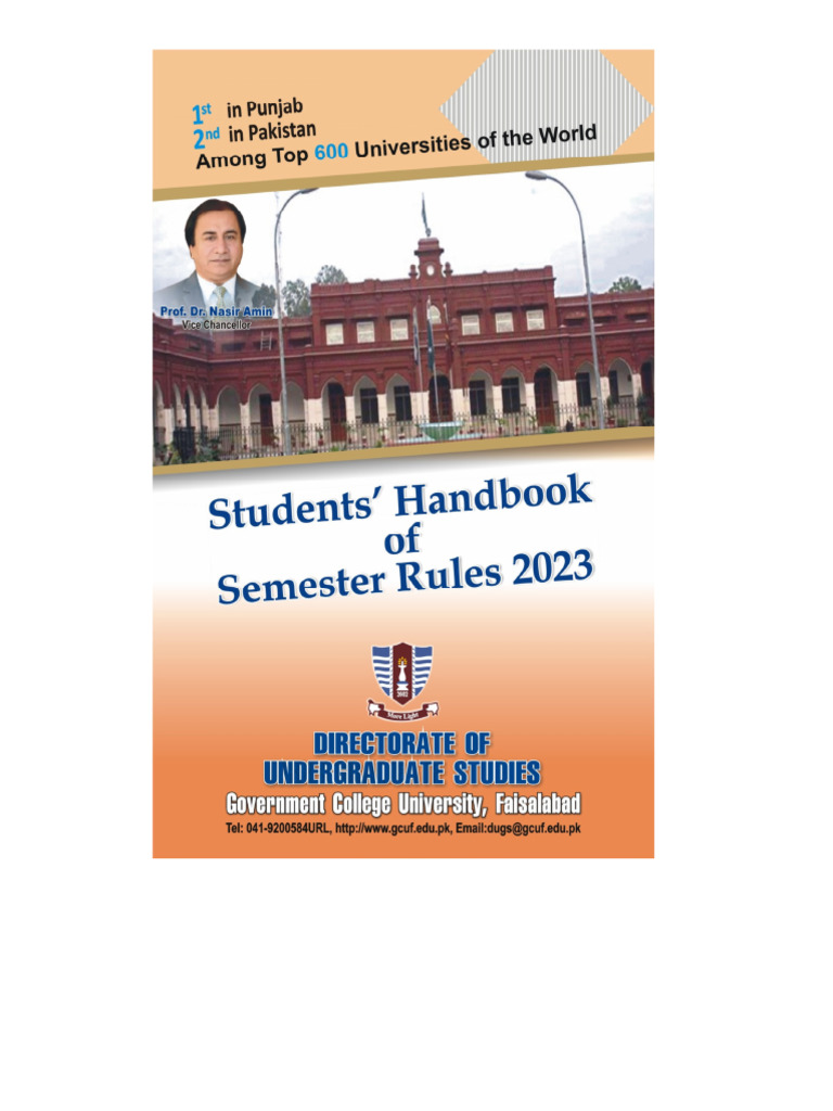 Students' Handbook of Semester Rules 2023 | PDF