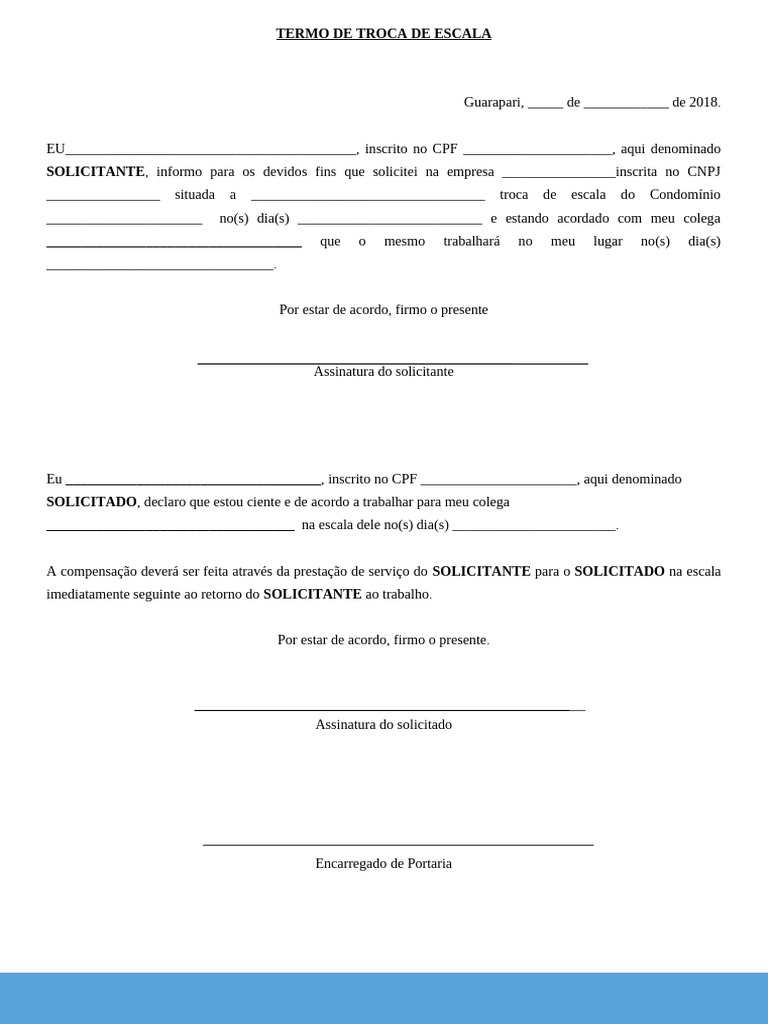 Troca de Escala | PDF