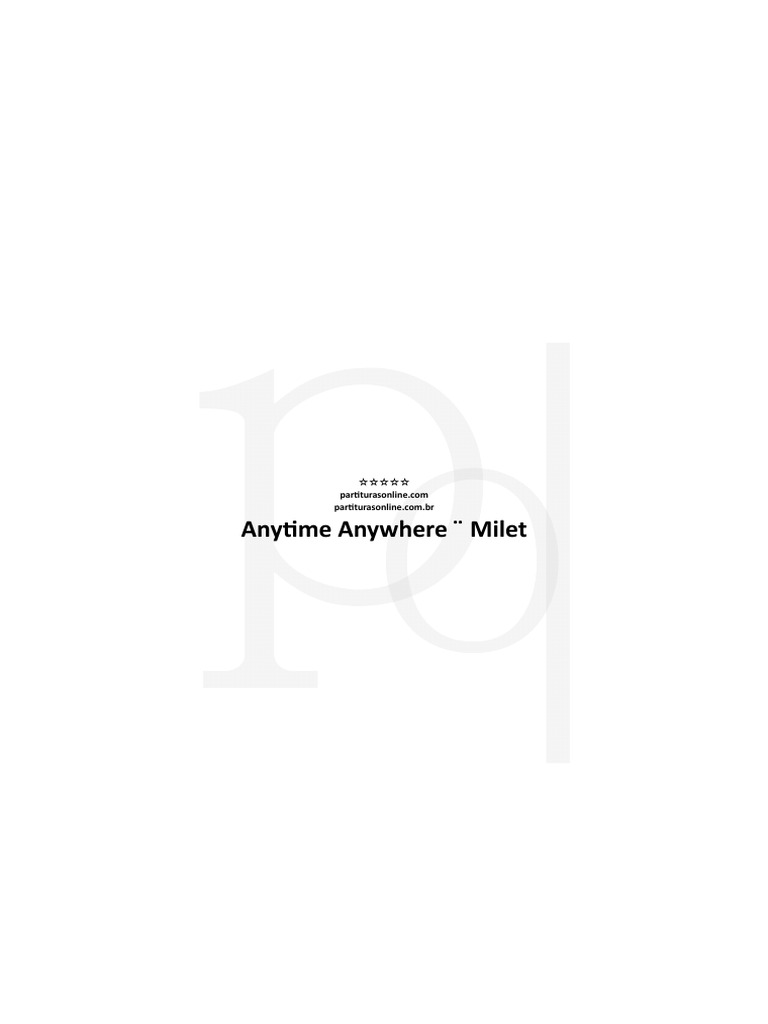 Anytime Anywhere - Milet - Partituras OnLine | PDF