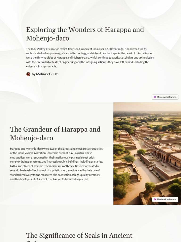 Exploring The Wonders of Harappa and Mohenjo Daro | PDF