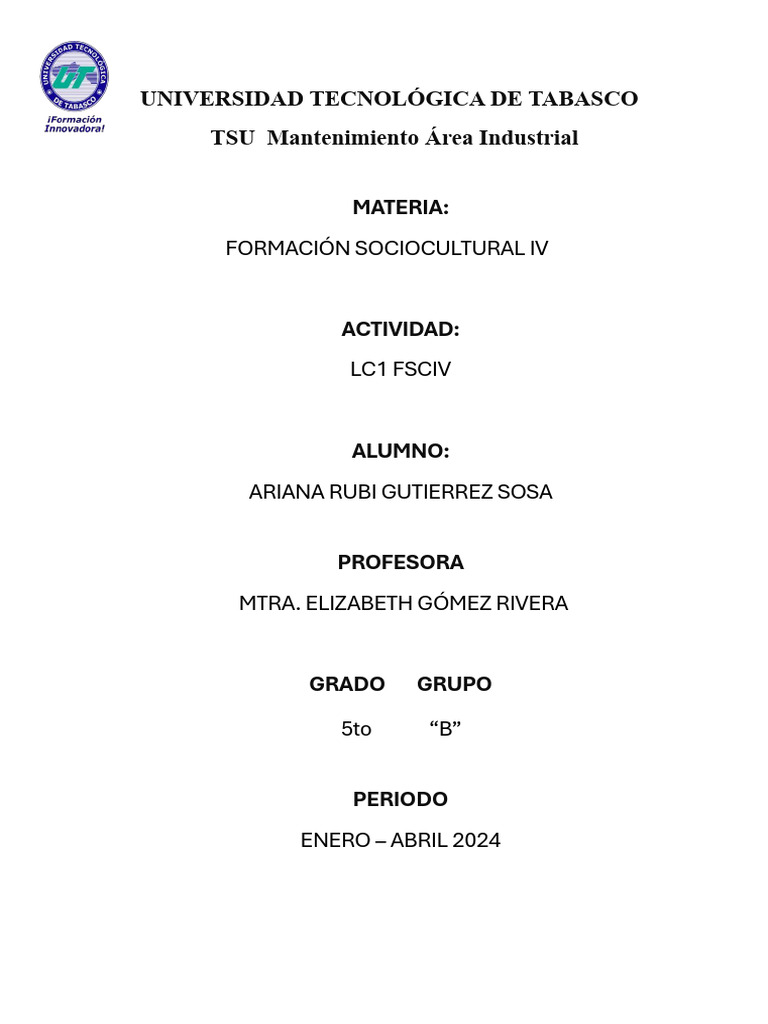 Tarea 1 FSC | PDF | Self-Improvement | Science & Mathematics