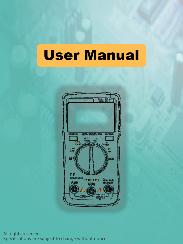 Multimetre Aneng 8009 User Manual | PDF