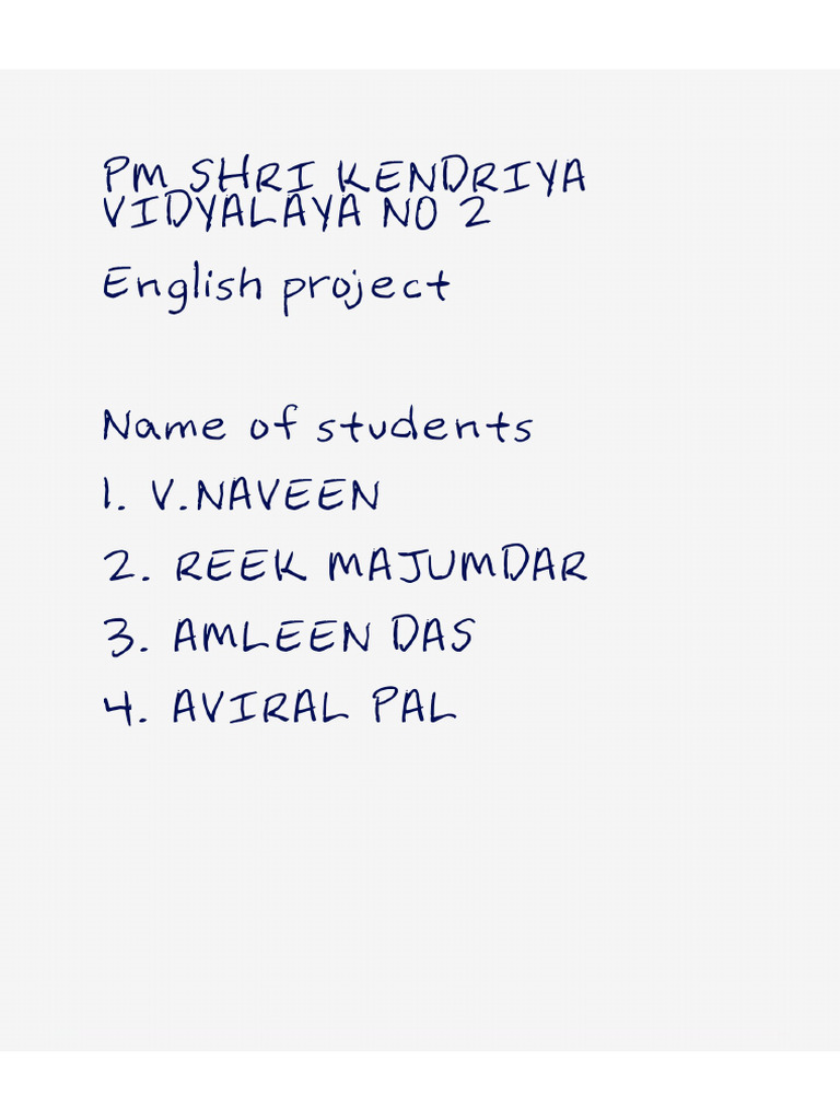 English Project Class 11TH | PDF