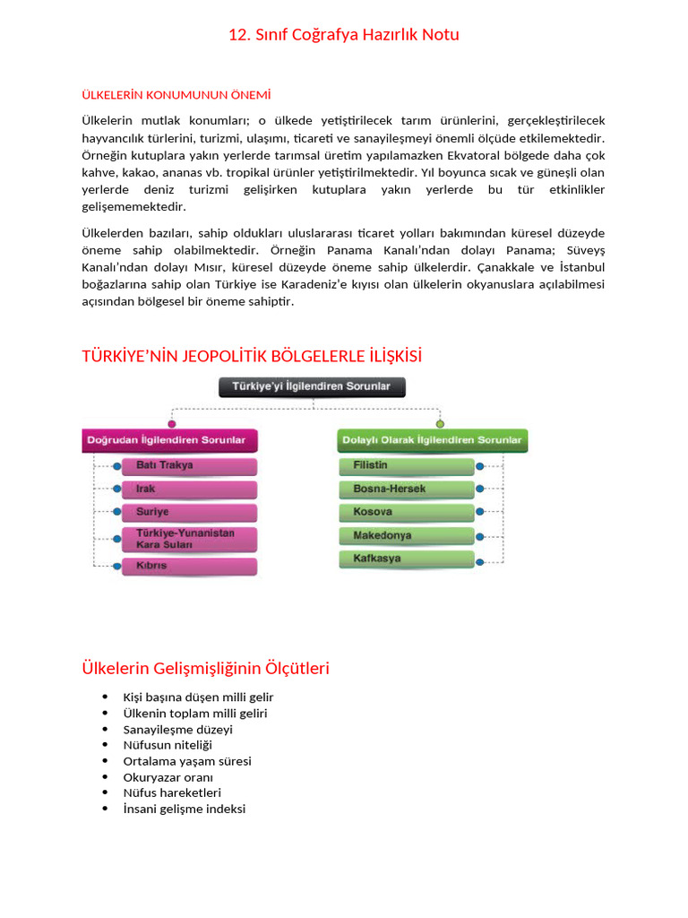 12.sınıf Son Not | PDF