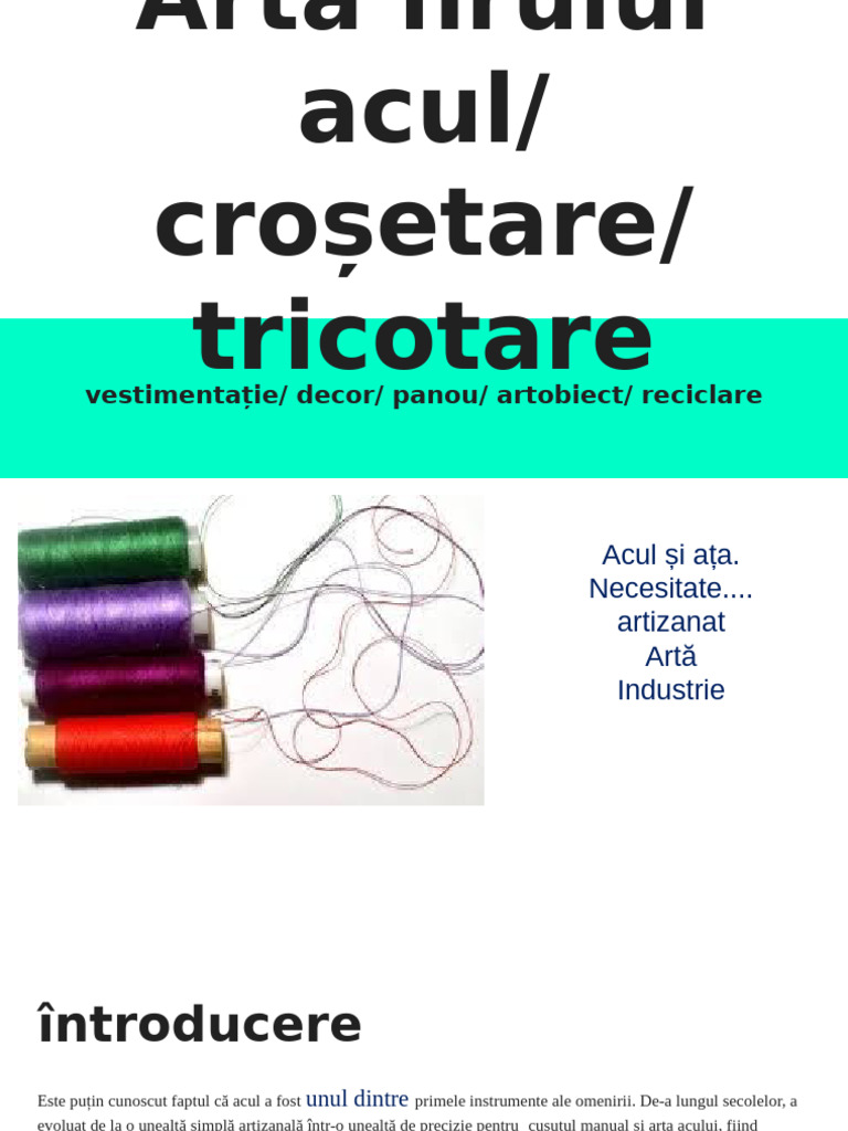 Arta Acului Tricotare Crosetare | PDF